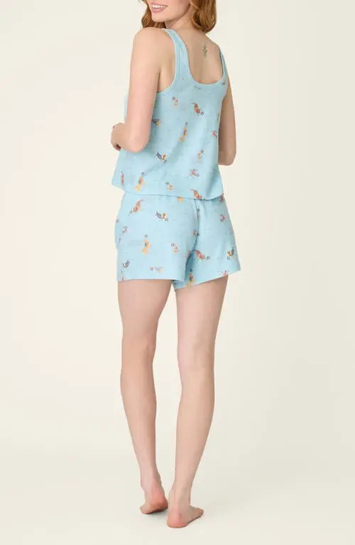 PJ Salvage Print Boyfriend Boxer Shorts Pajamas - Cloud Blue