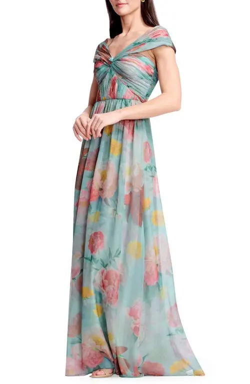 Dress The Population Xyla Floral Off-the-shoulder Gown