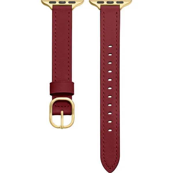 POSH TECH Carmen Skinny Leather Apple Watch® Watchband - Cranberry