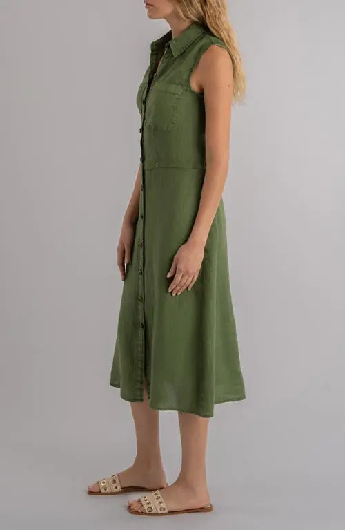 Kut From The Kloth Bowie Linen Button-up Midi Shirtdress