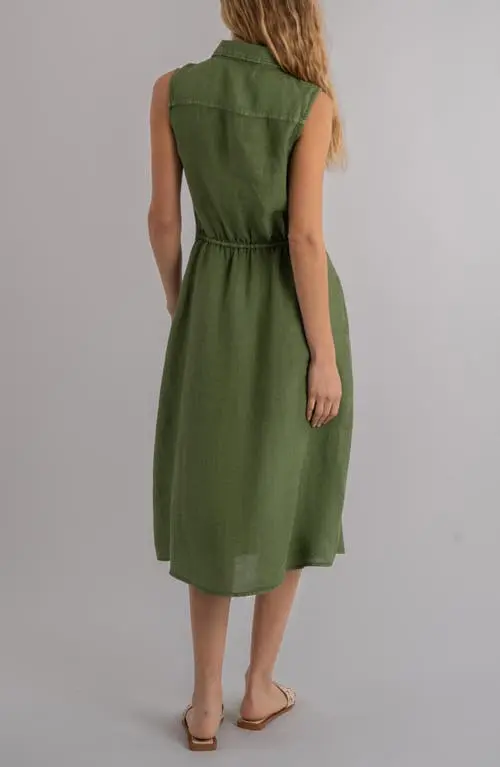 Kut From The Kloth Bowie Linen Button-up Midi Shirtdress