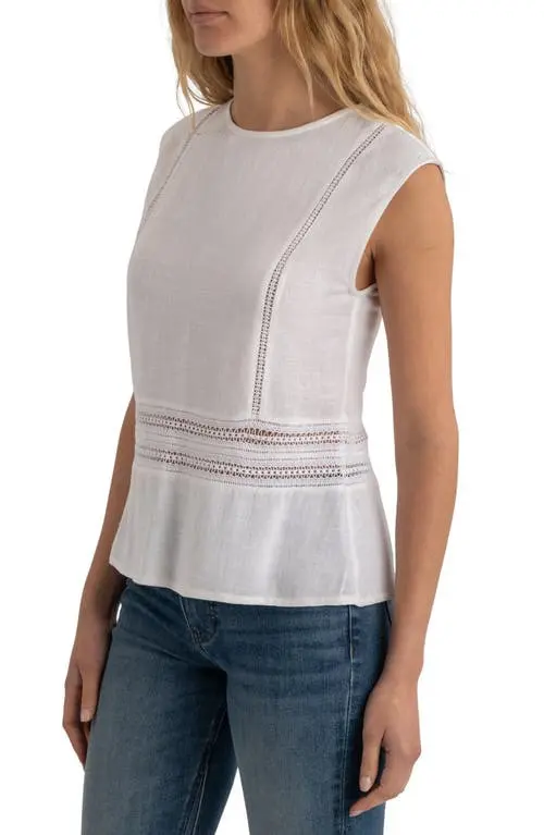 Kut From The Kloth Carly Cap Sleeve Top With Lace Insets