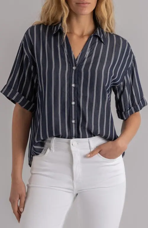 Kut From The Kloth Brenda Striped Button-up Shirt - Indigo/white