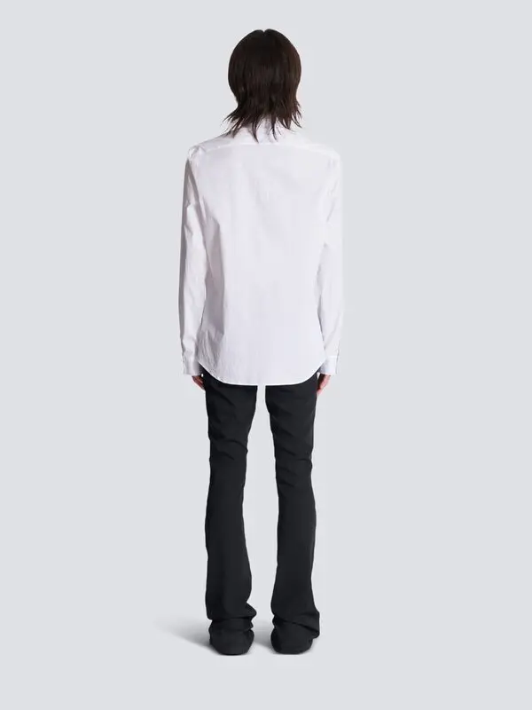 Balmain Embroidered Collar Poplin Shirt