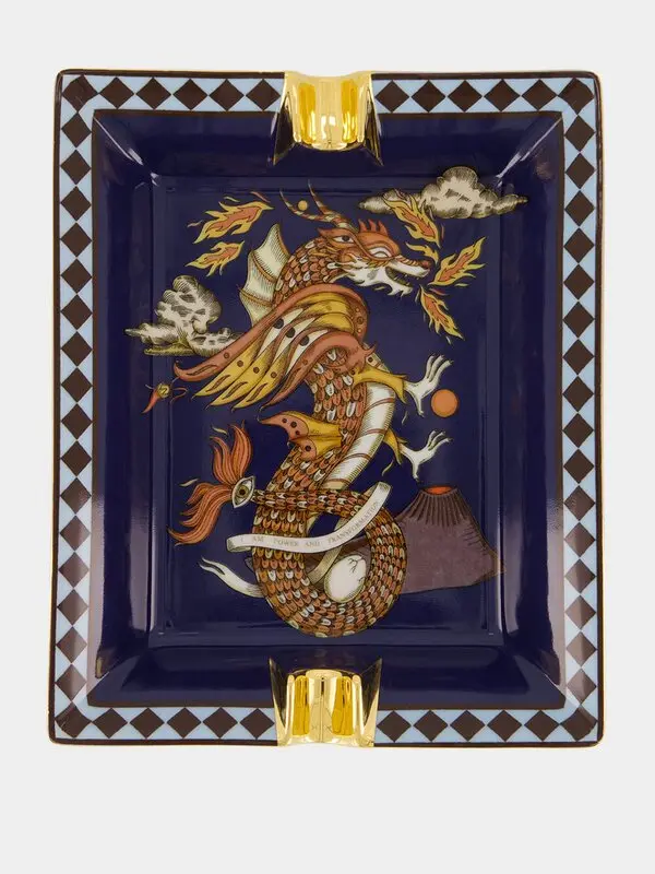 La DoubleJ The Dragon Porcelain Ashtray - Multicolour