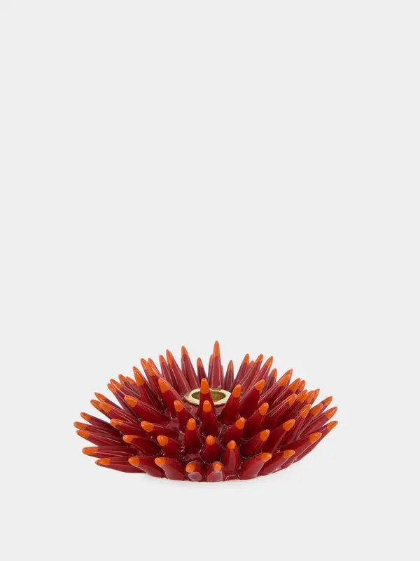 La DoubleJ Solid Bordeaux Spine Candle Holder - Red