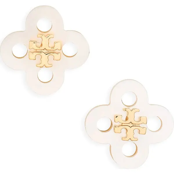 Tory Burch Forget Me Not Stud Earrings - Tory Gold/mother Of Pearl