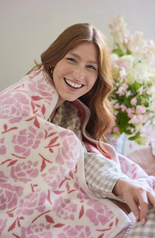 CHAPPYWRAP Peony Petals Throw Blanket