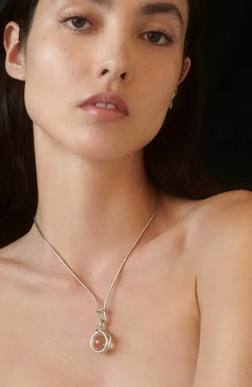 Lady Grey Quartz Lariat Pendant Necklace - Silver