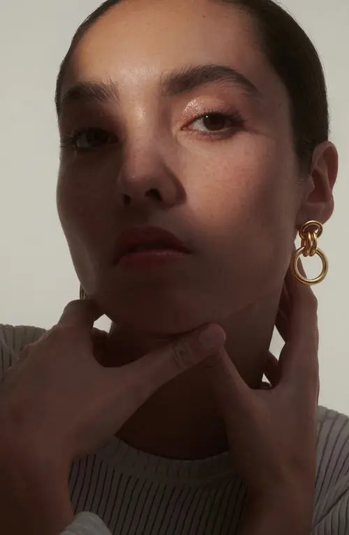Lady Grey Mina Sterling Plate Drop Earrings - Gold