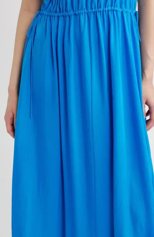 Theory Smocked Sleeveless Midi Dress - Jewel Blue