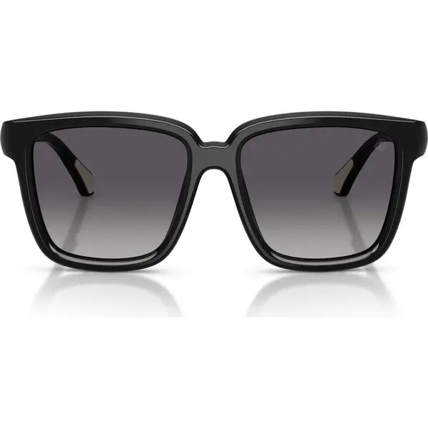 Moncler Clasico 54mm Polarized Gradient Pillow Sunglasses - Shiny Black/grey Gradient
