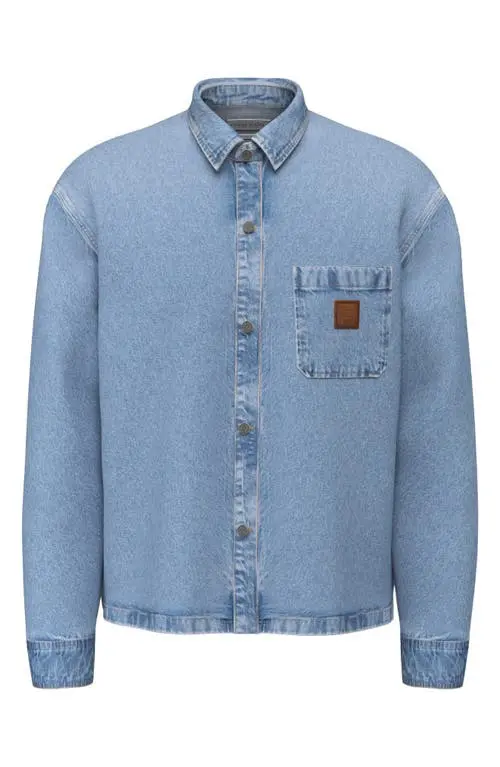 Guess Oversize Cropped Cotton Denim Overshirt