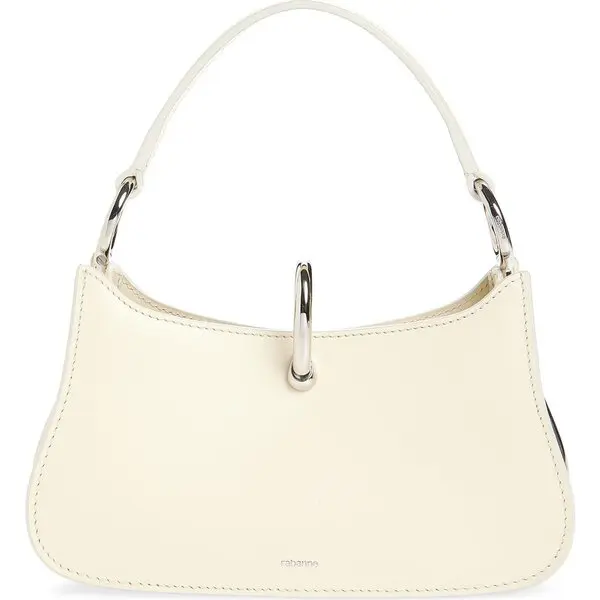 Rabanne Micro Ring Leather Top Handle Bag - Ivory/silver