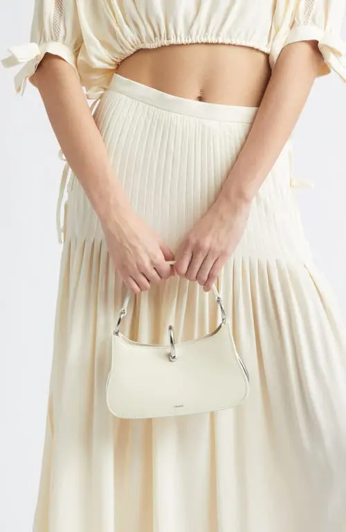Rabanne Micro Ring Leather Top Handle Bag - Ivory/silver