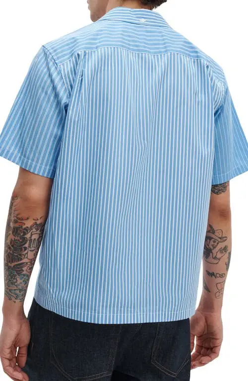 Rag & Bone Avery Stripe Camp Shirt - Blue Multi Stripe