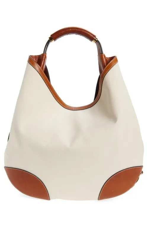Moschino Canvas & Leather Hobo Bag