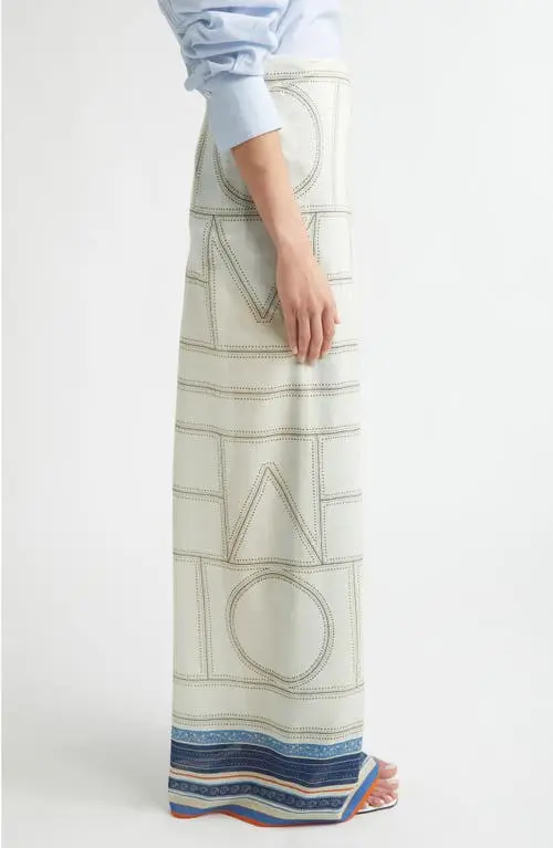 TOTEME Collector Organic Cotton Blend Voile Sarong - Ecru/navy