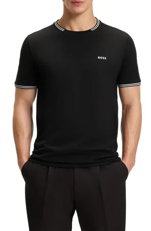 BOSS Taul Tipped Crewneck T-shirt - Black