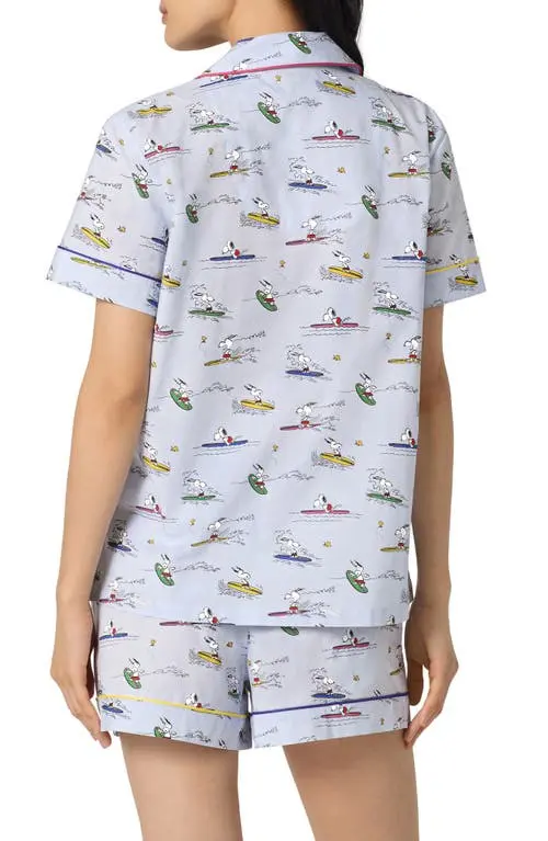 BEDHEAD PAJAMAS X Peanuts® Catch A Wave Organic Cotton Poplin Short Pajamas
