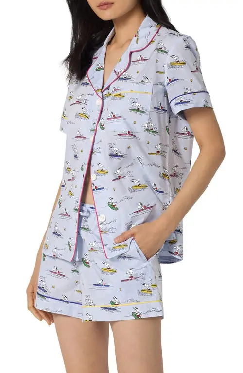 BEDHEAD PAJAMAS X Peanuts® Catch A Wave Organic Cotton Poplin Short Pajamas