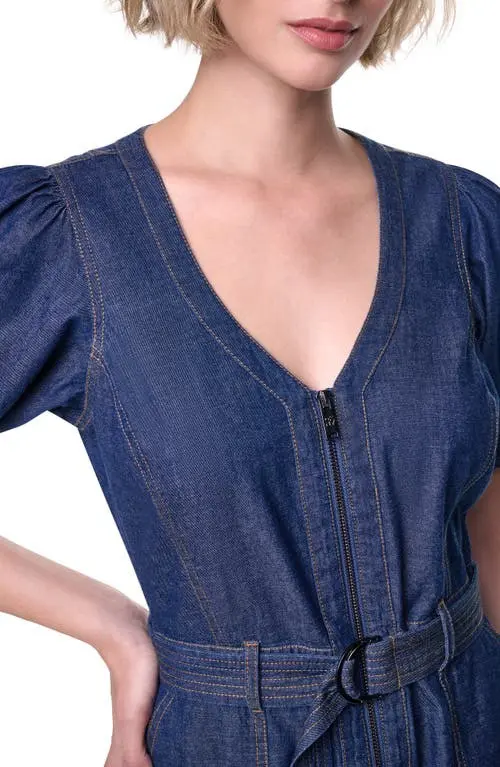 Dkny Crosby Belted Puff Sleeve Denim Dress - Crosby Wash