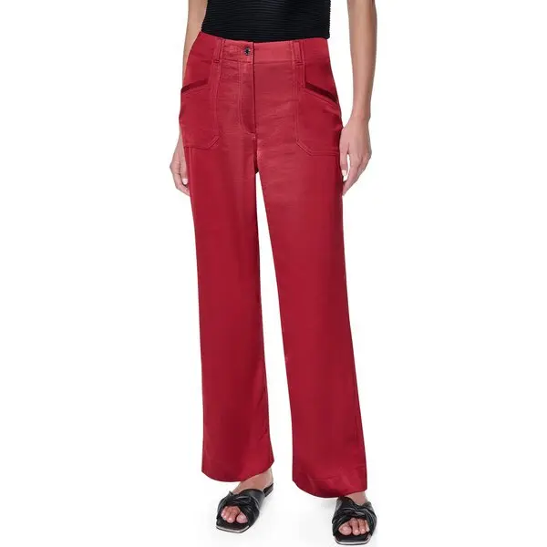 Dkny Contrast Stitch Straight Leg Pants