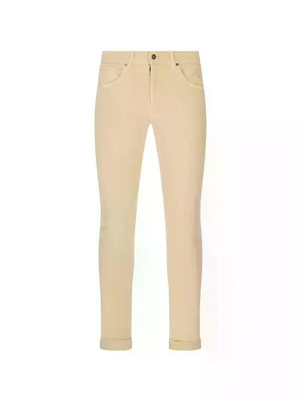 DONDUP Logo Plaque Trousers - Neutrals