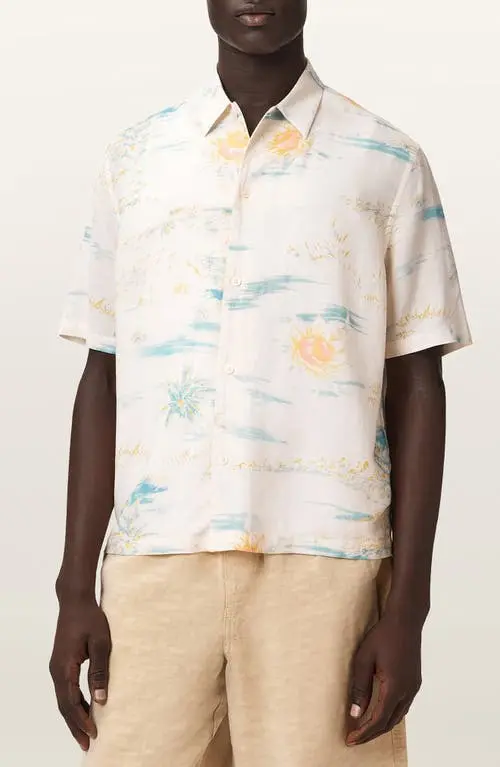 ALLSAINTS Breezer Floral Short Sleeve Button-up Shirt - Candy Yellow