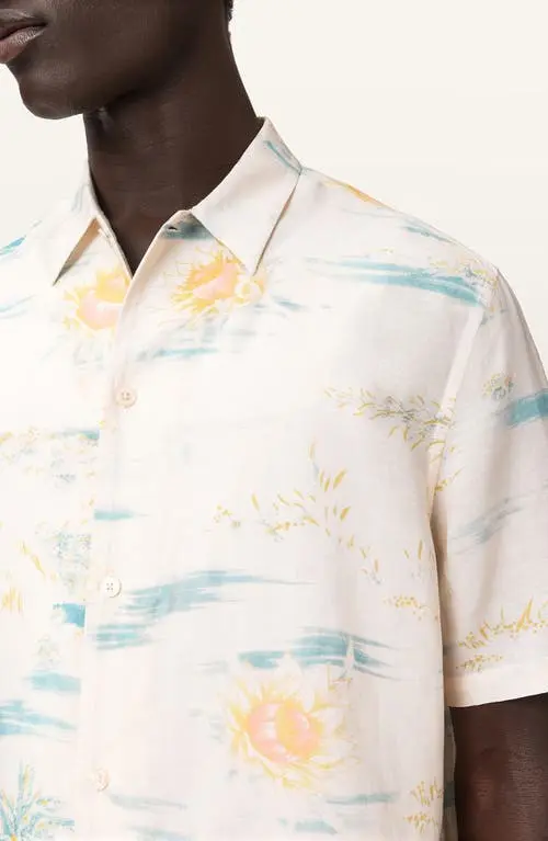 ALLSAINTS Breezer Floral Short Sleeve Button-up Shirt - Candy Yellow