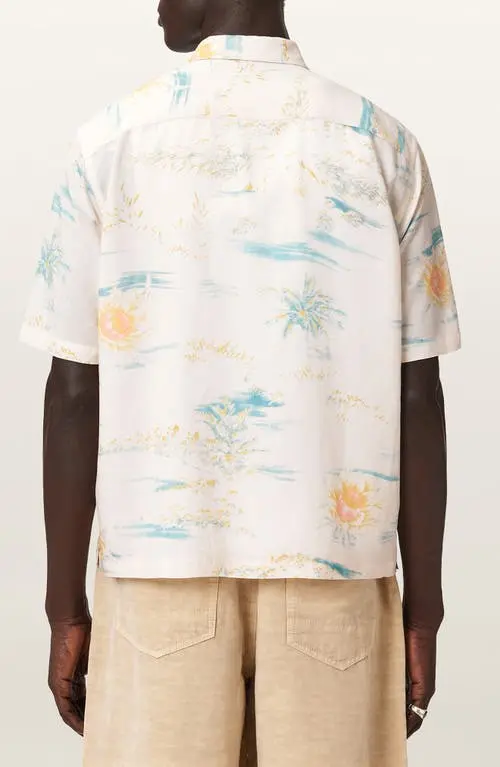 ALLSAINTS Breezer Floral Short Sleeve Button-up Shirt - Candy Yellow