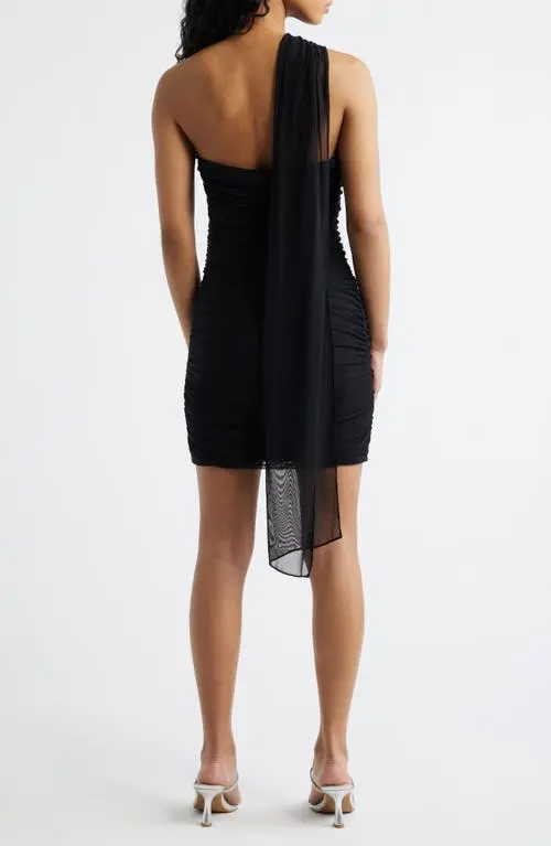 JUMP APPAREL One-shoulder Ruched Mini Dress With Draping