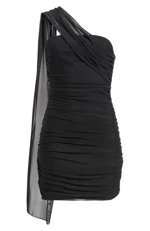 JUMP APPAREL One-shoulder Ruched Mini Dress With Draping