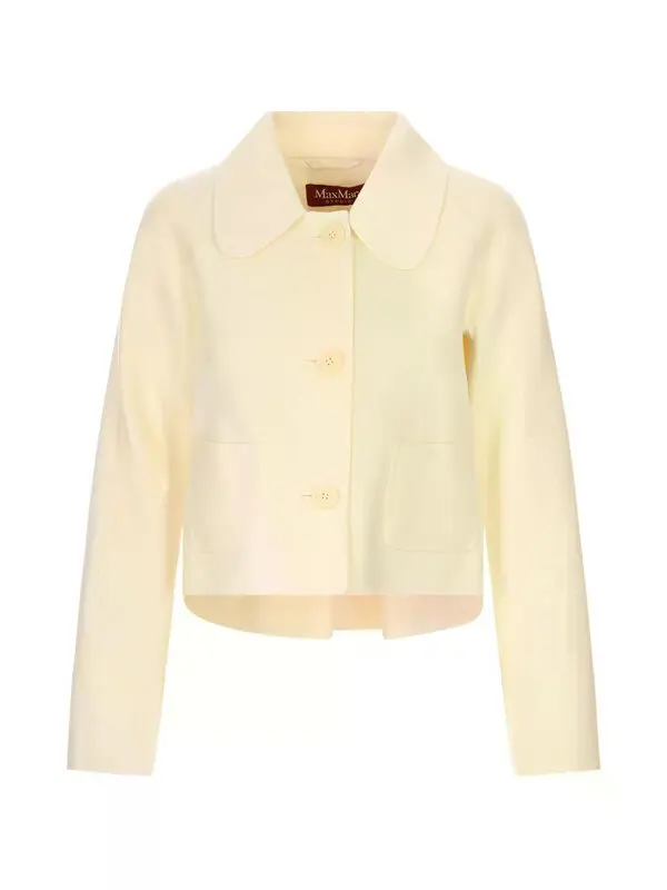 Max Mara Cropped Jacket With Pleat Detail - Neutrals