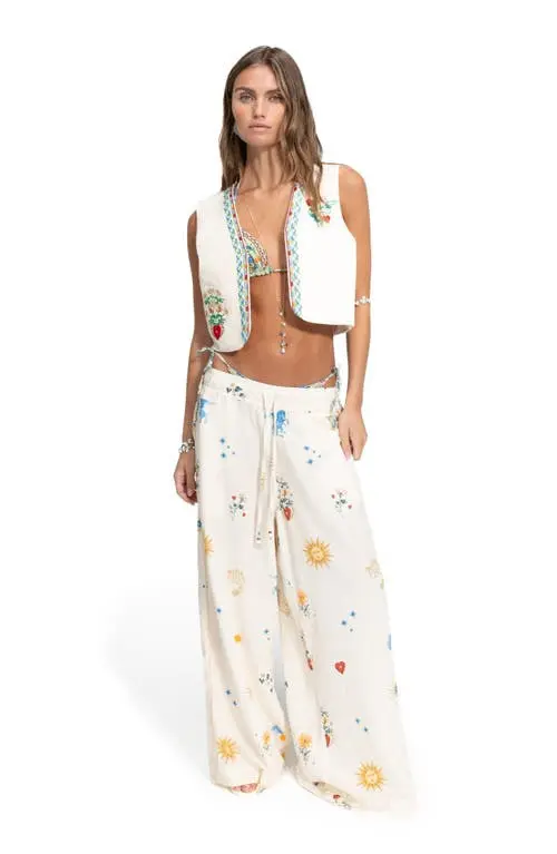 Agua Bendita Janis Solstice Wide Leg Cover-up Pants