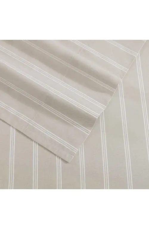 Tommy Hilfiger Effortless Stripe Cotton Percale Sheet Set - Light Beige