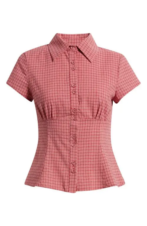 Princess Polly Cottesloe Check Print Button-up Top