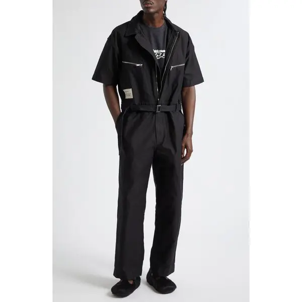 SONG FOR THE MUTE X Birkenstock Rebel Washed Drill Jumpsuit - Black