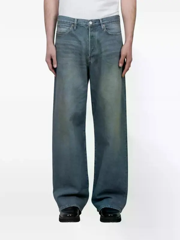 STEIN Faded Effect Wide-leg Jeans