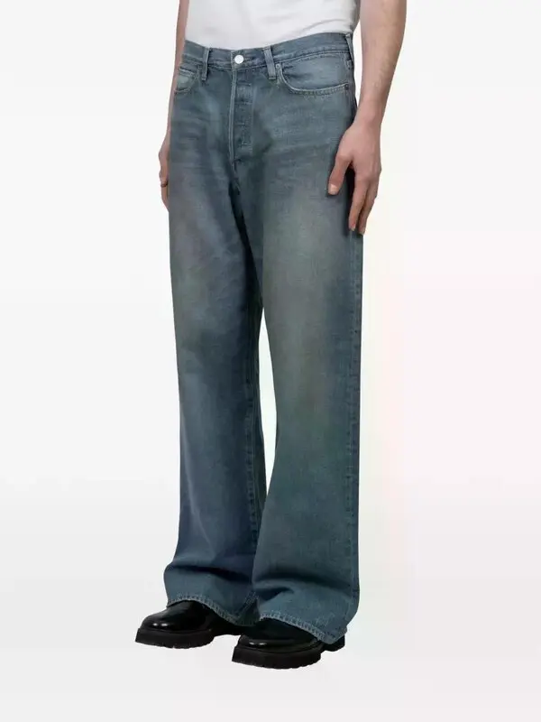STEIN Faded Effect Wide-leg Jeans