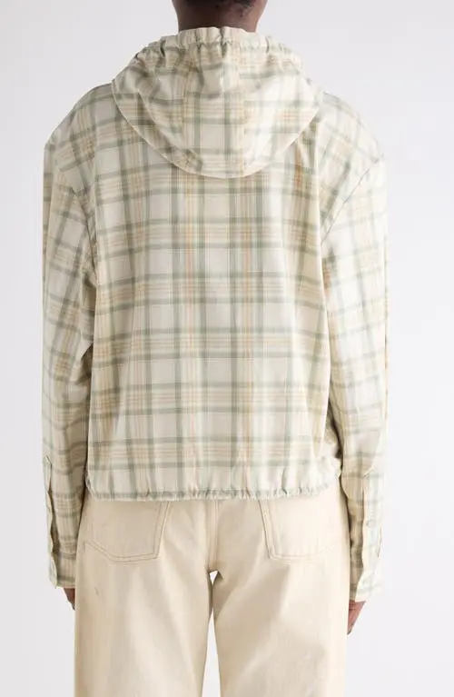 Acne Studios Checked Hooded Zip-up Jacket - Green/orange