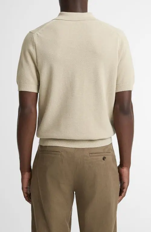 Vince Piqué Zip Polo - Parchment
