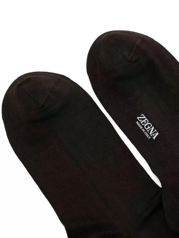 Zegna Ribbed Knit Crew Socks