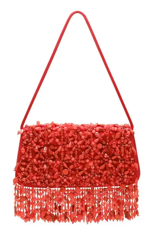 Cult Gaia Idalia Embellished Satin Shoulder Bag - Canyon