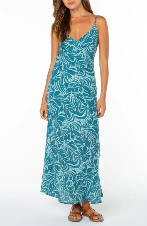 Roxy Paradise Floral Cotton Maxi Sundress With Open Back - Dragonfly