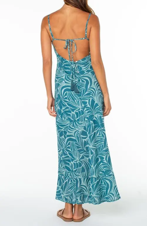 Roxy Paradise Floral Cotton Maxi Sundress With Open Back