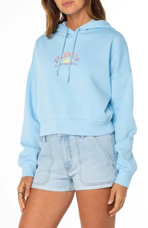 Roxy Breakwater Fleece Graphic Hoodie - Airy Blue