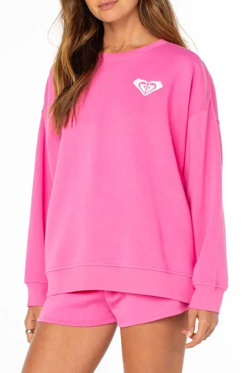 Roxy Graphic Logo Sweatshirt - Shocking Pink