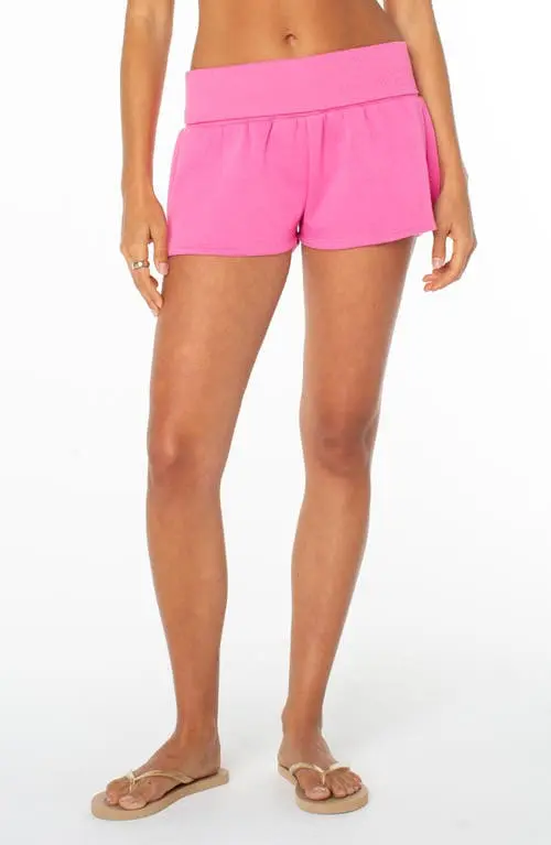 Roxy Foldover Waist Shorts - Shocking Pink
