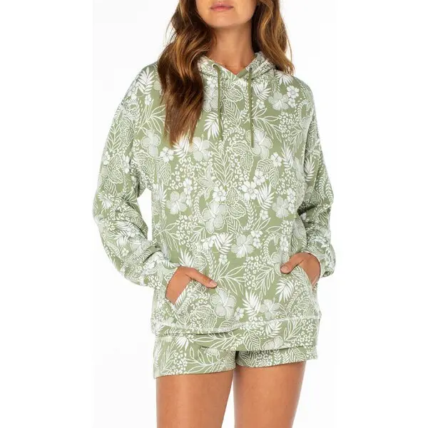 Roxy Printed Modal-blend Hoodie - Sage
